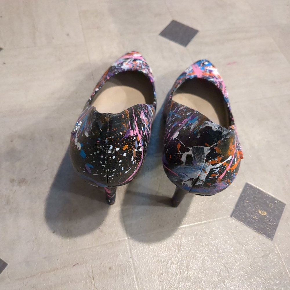 Hand Painted Paint Splatter Heels - Gem